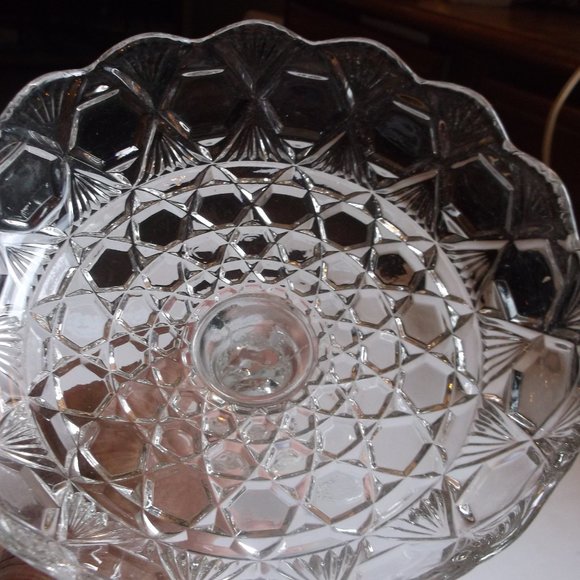None | Accents | Vintage Clear Glass Compote Bowl | Poshmark